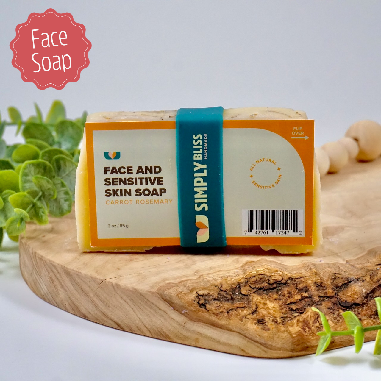 Gentle Carrot Rosemary Bar Soap – Sensitive Skin & Face Care – Simply Bliss